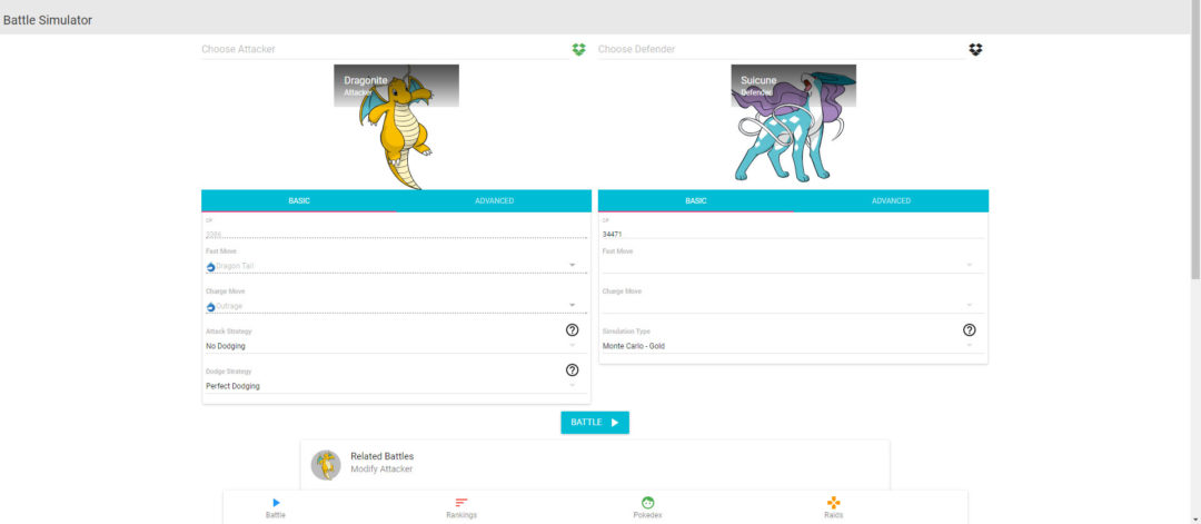 Battle Simulator | Pokebattler